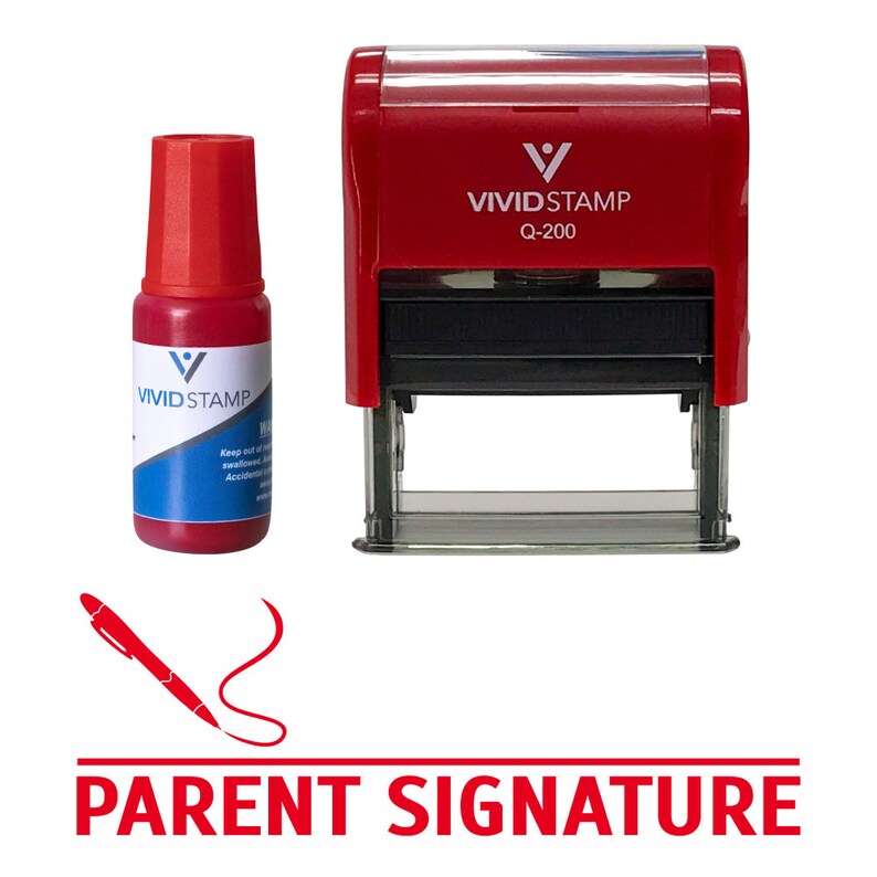 Parent Signature Self Inking Rubber Stamp Combo With Refill - Etsy