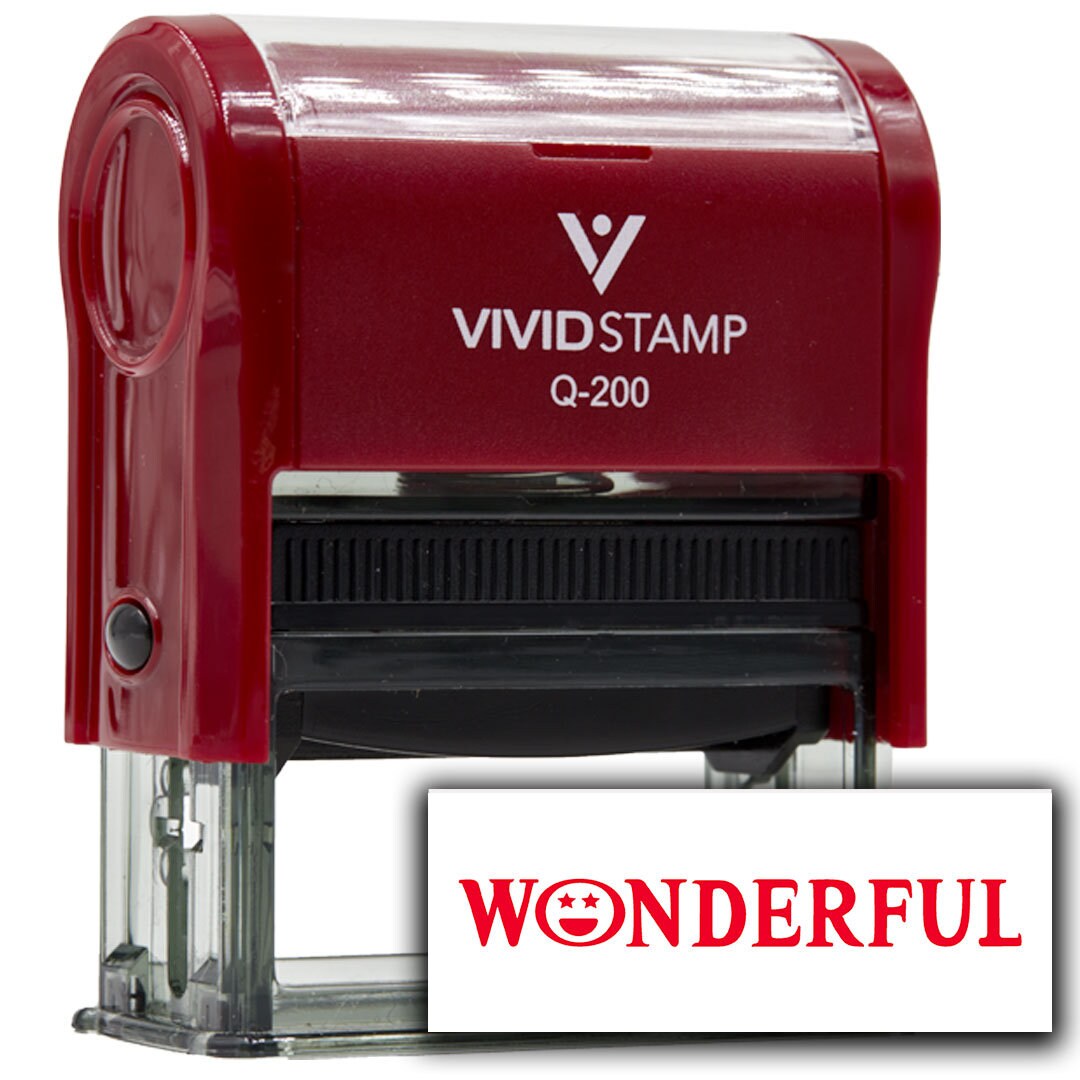 Vivid Stamp Wonderful Smiley Face Self Inking Rubber Stamp - Etsy
