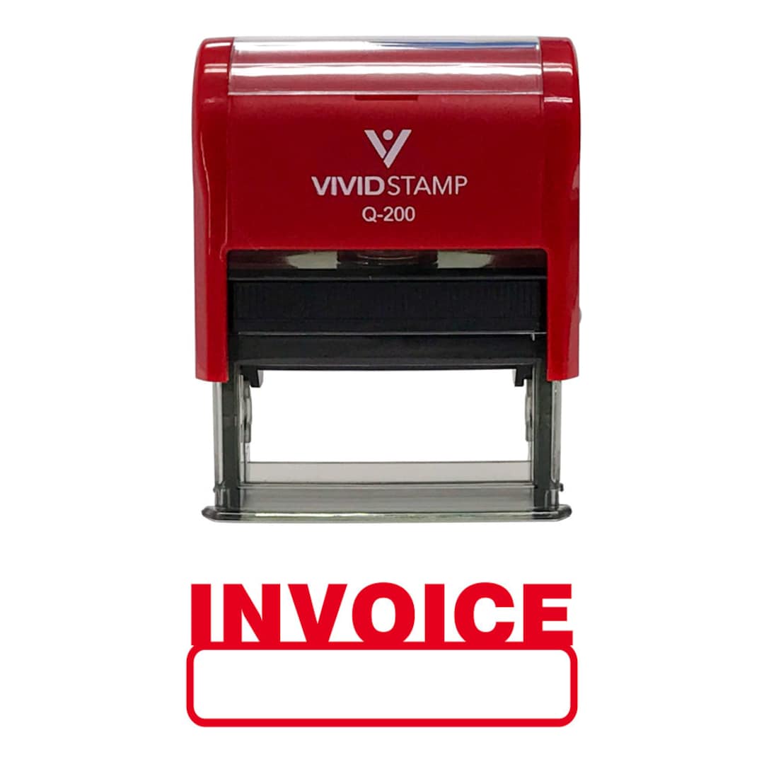 Basic Invoice Self Inking Rubber Stamp - Etsy