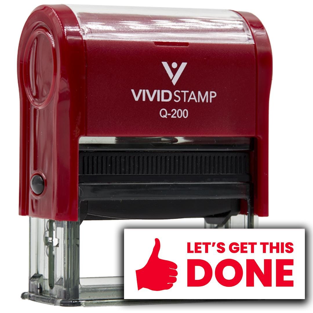 Vivid Stamp Let's Get This Done Self-inking Rubber Stamps Teachers and ...