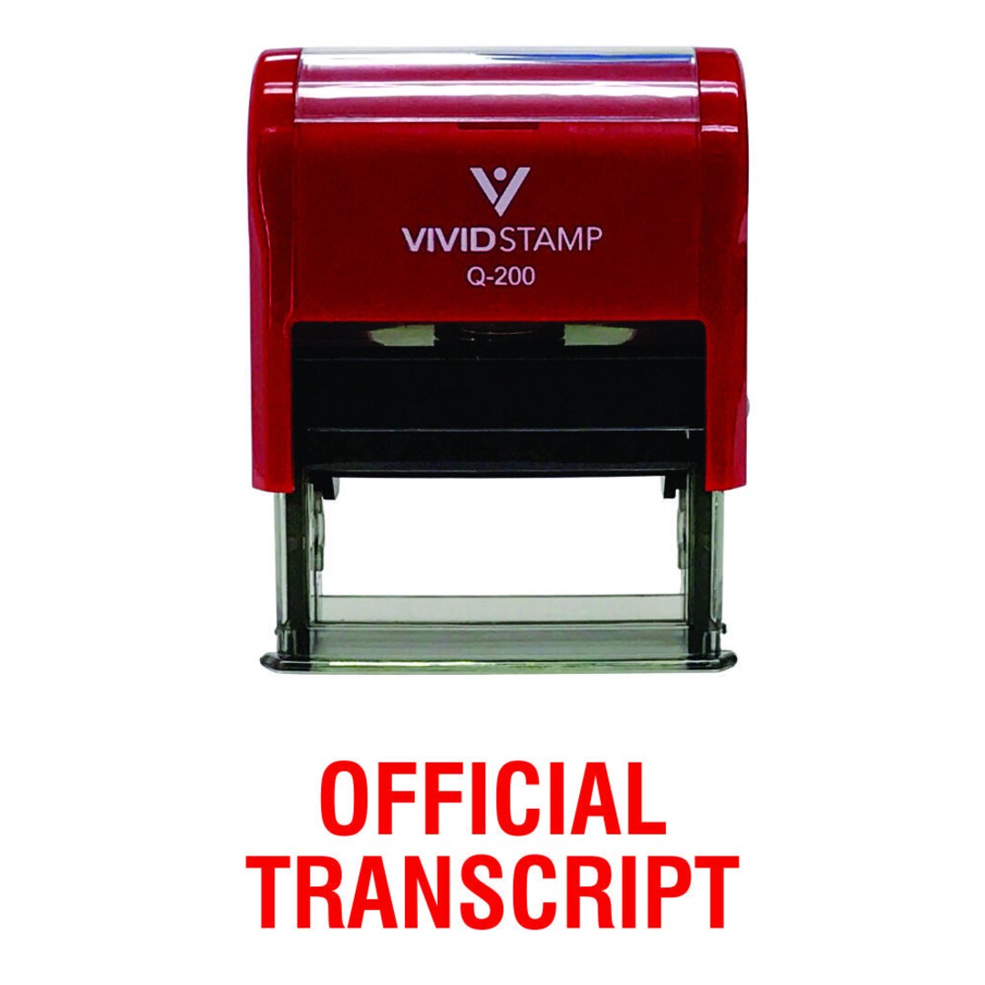 Official Transcript Self Inking Rubber Stamp - Etsy