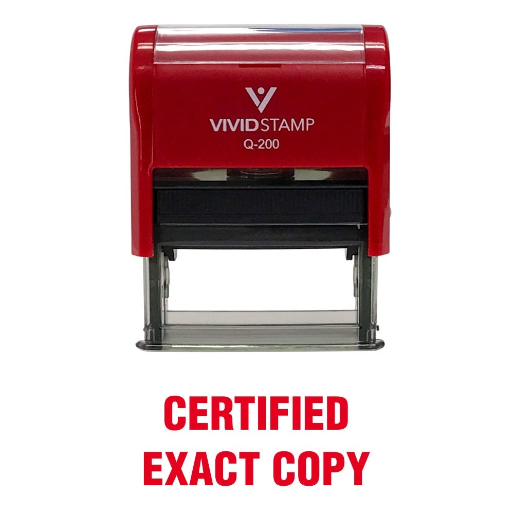 Certified Exact Copy Self Inking Rubber Stamp - Etsy