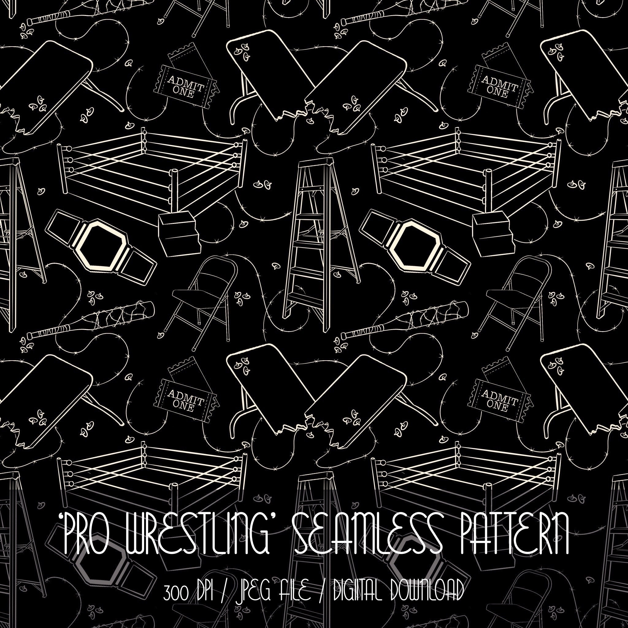 Pro Wrestling Seamess Pattern, Repeating Pattern - Etsy