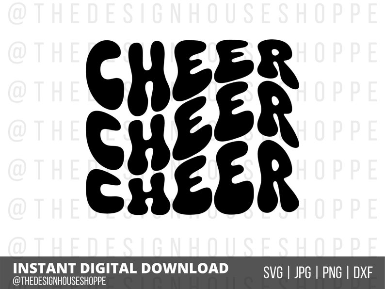 Cheer Svg, Wavy Cheer Svg, Popular Svg, Boho Cheer Svg, Cheer Squad ...
