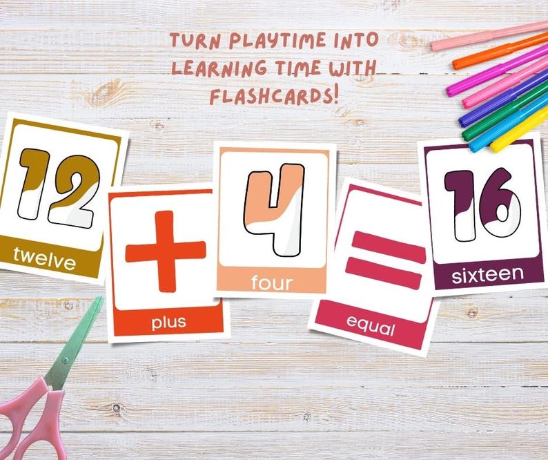 50 Number Bonus Flash Cards, Montessori Materials, Educational ...