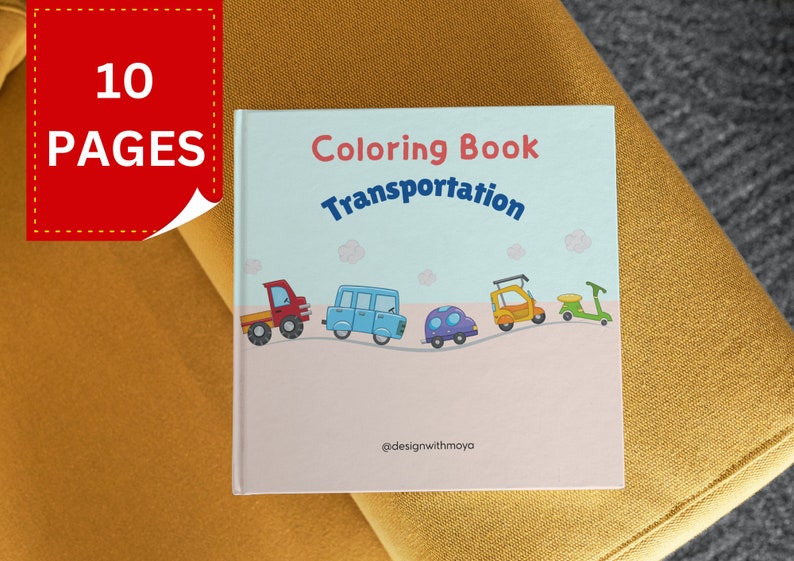 Coloring Book for Kids, Digital Download, Kids Book, Transportation ...