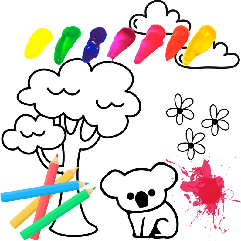 Coloring Book for Kids, Digital Download, Kids Book, School Theme - Etsy