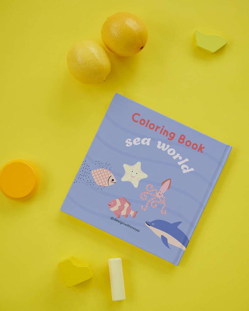 Kids Coloring Book of Sea World, Montessori Materials, Educational ...