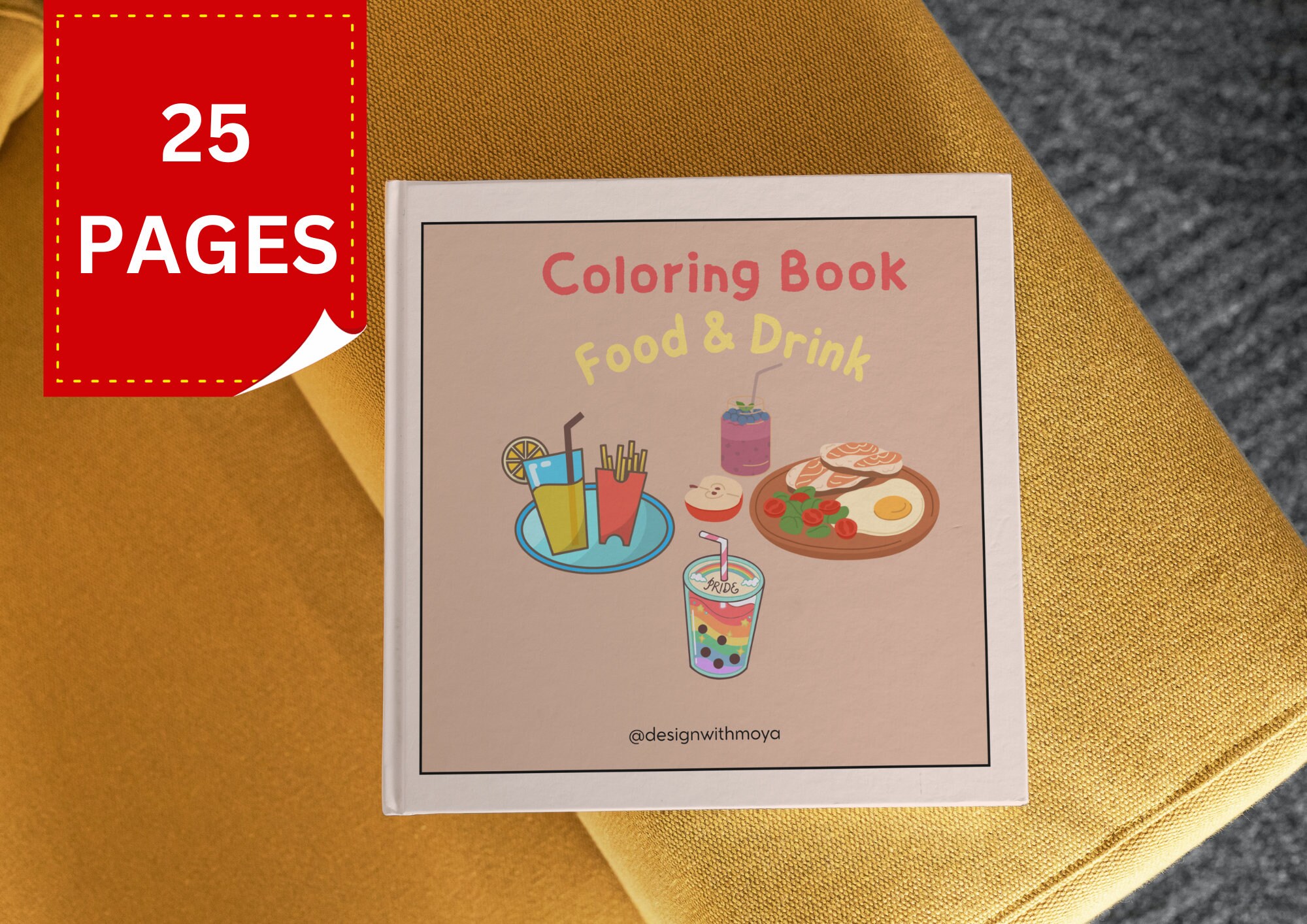 Coloring Book for Kids, Digital Download, Kids Book, Food Theme - Etsy