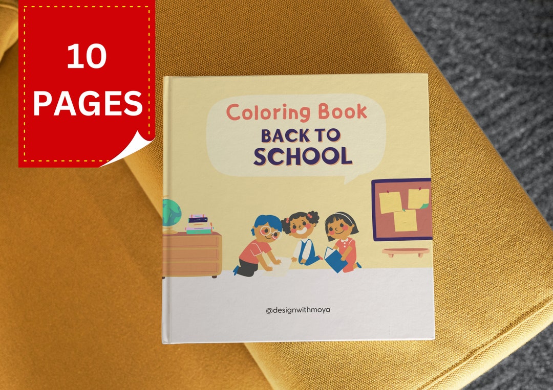 Coloring Book for Kids, Digital Download, Kids Book, School Theme - Etsy