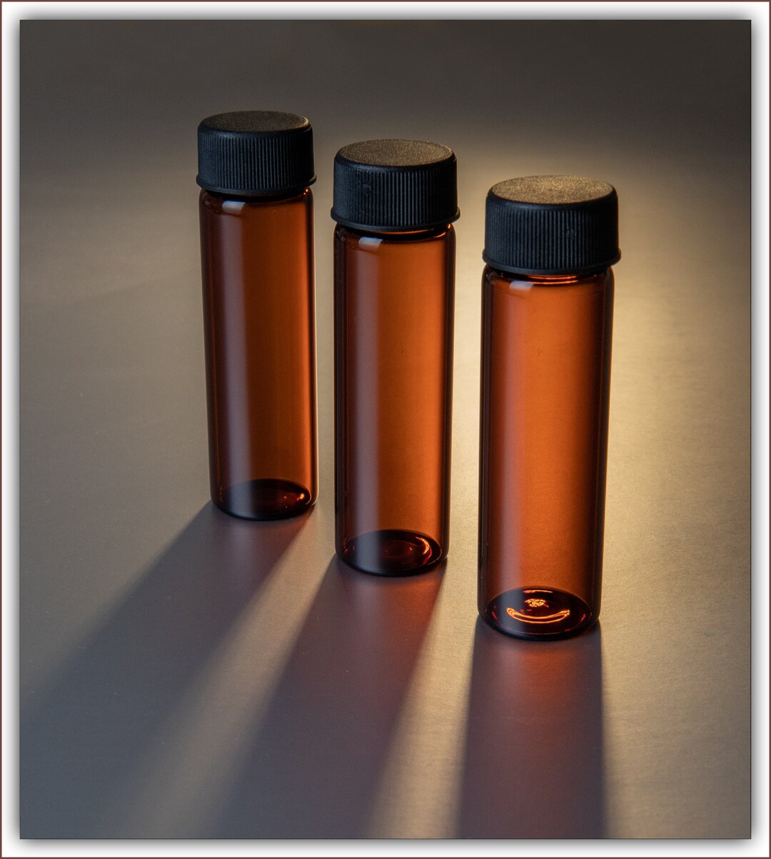 Qty. 3 Pack of 4 Dram Amber Glass Vials W/caps - Smell-proof - Made in ...