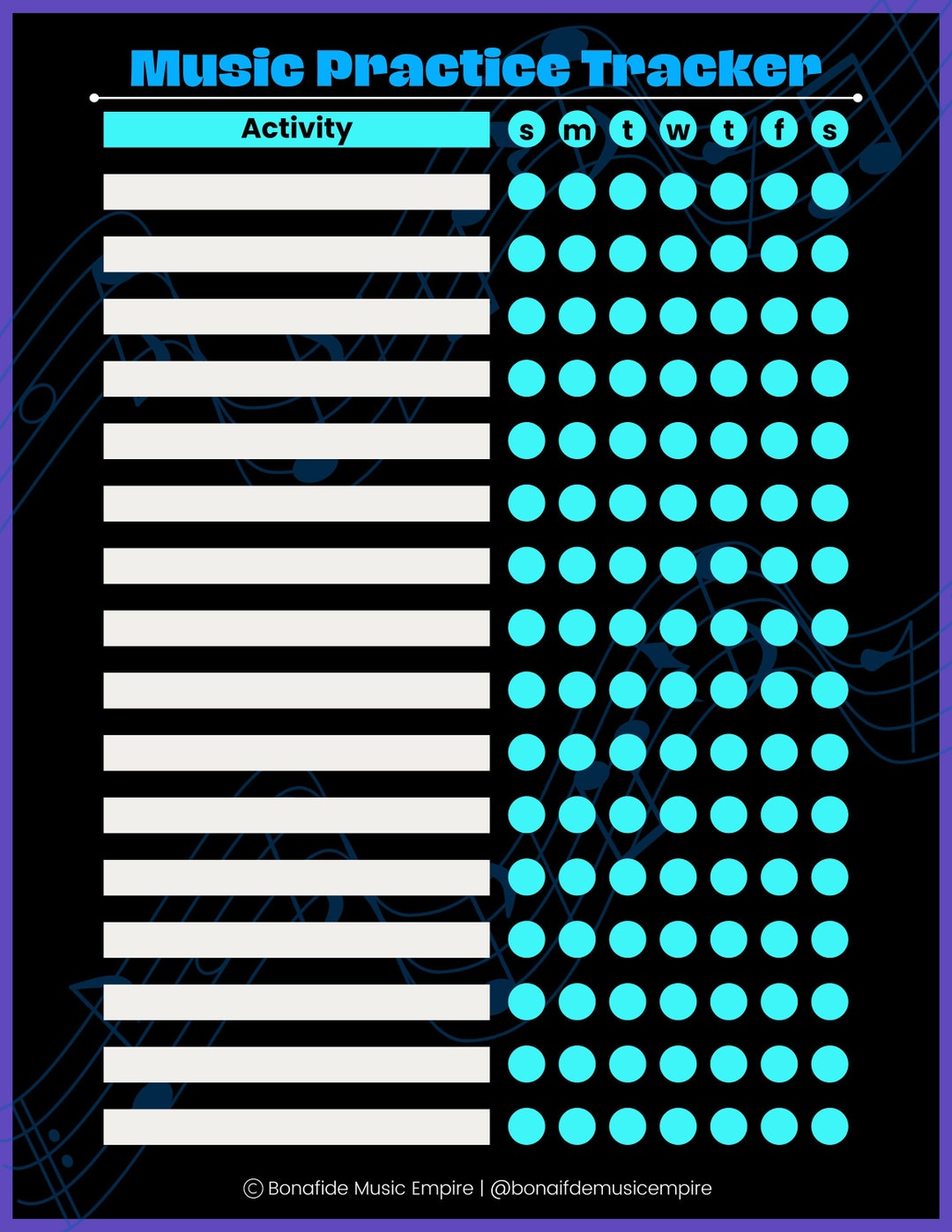 Music Practice Tracker - Etsy