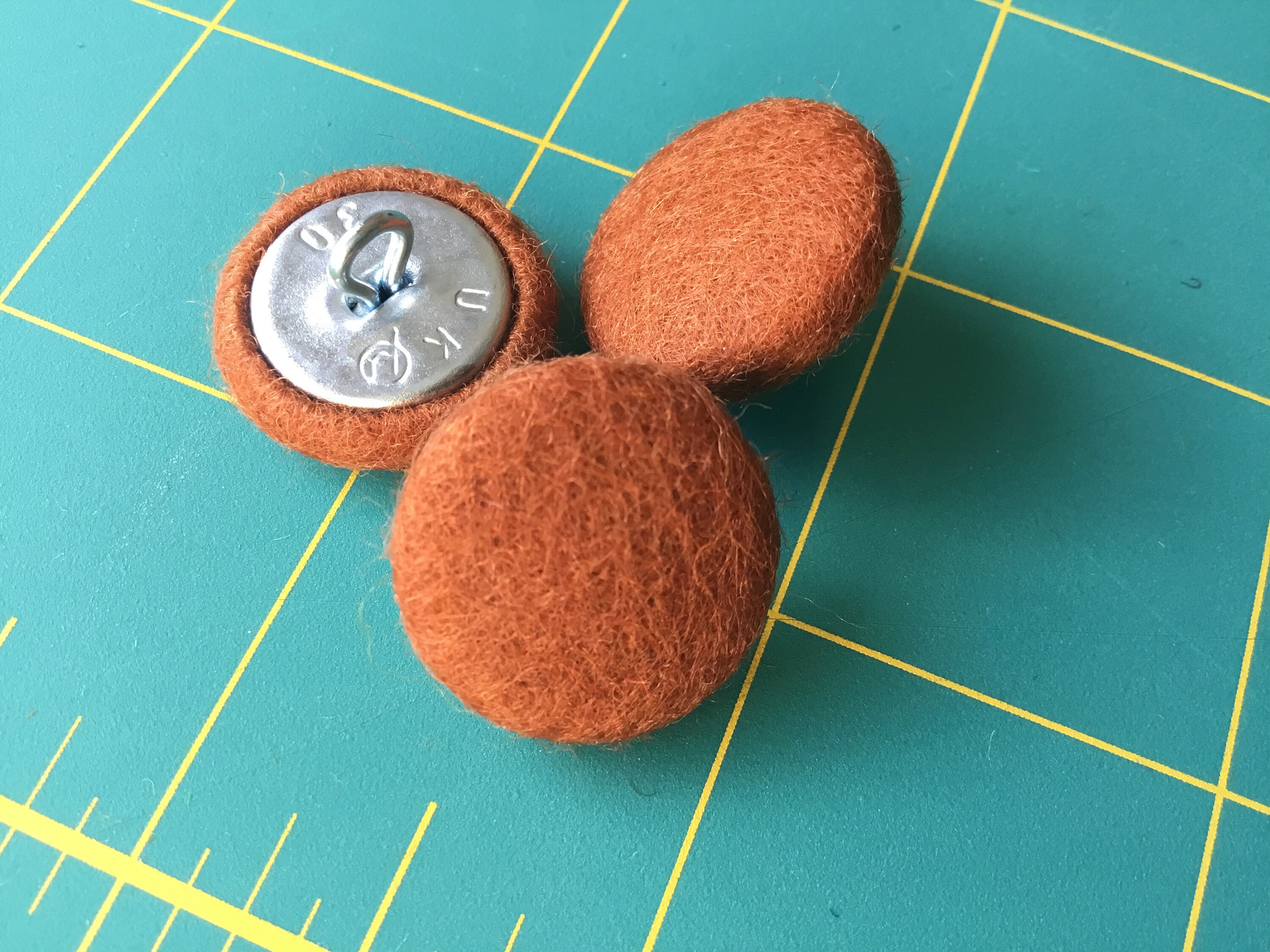 19mm Felt Buttons 100% Wool Hand Covered Metal Shank & Loop - Etsy UK