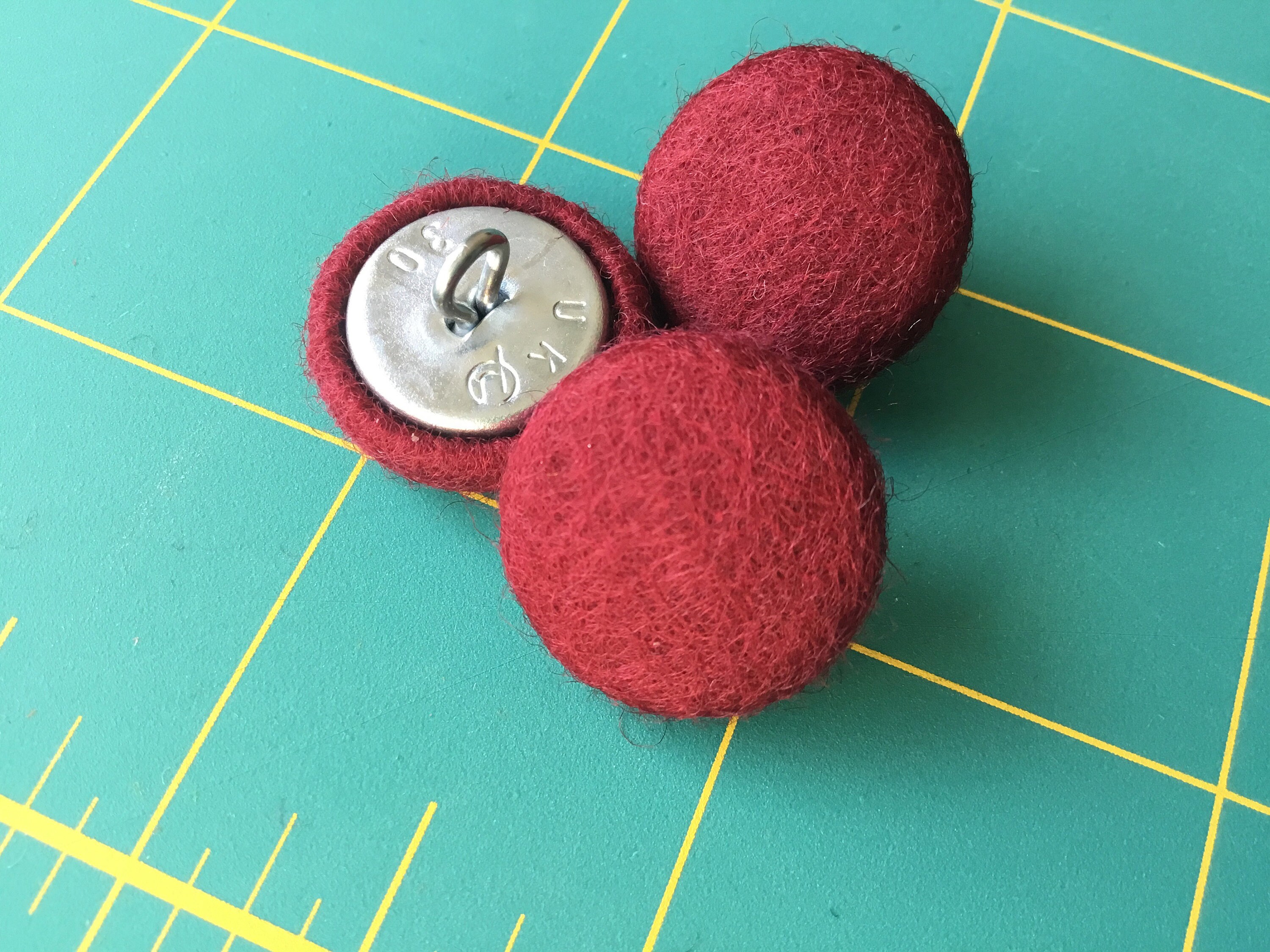 19mm Felt Buttons 100% Wool Hand Covered Metal Shank & Loop - Etsy UK