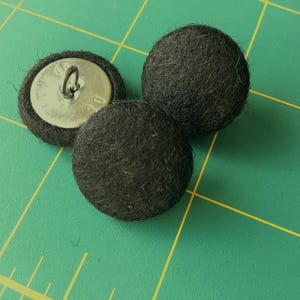 28mm Felt Buttons 100% Wool Hand Covered Metal Shank & Loop Back 70 ...