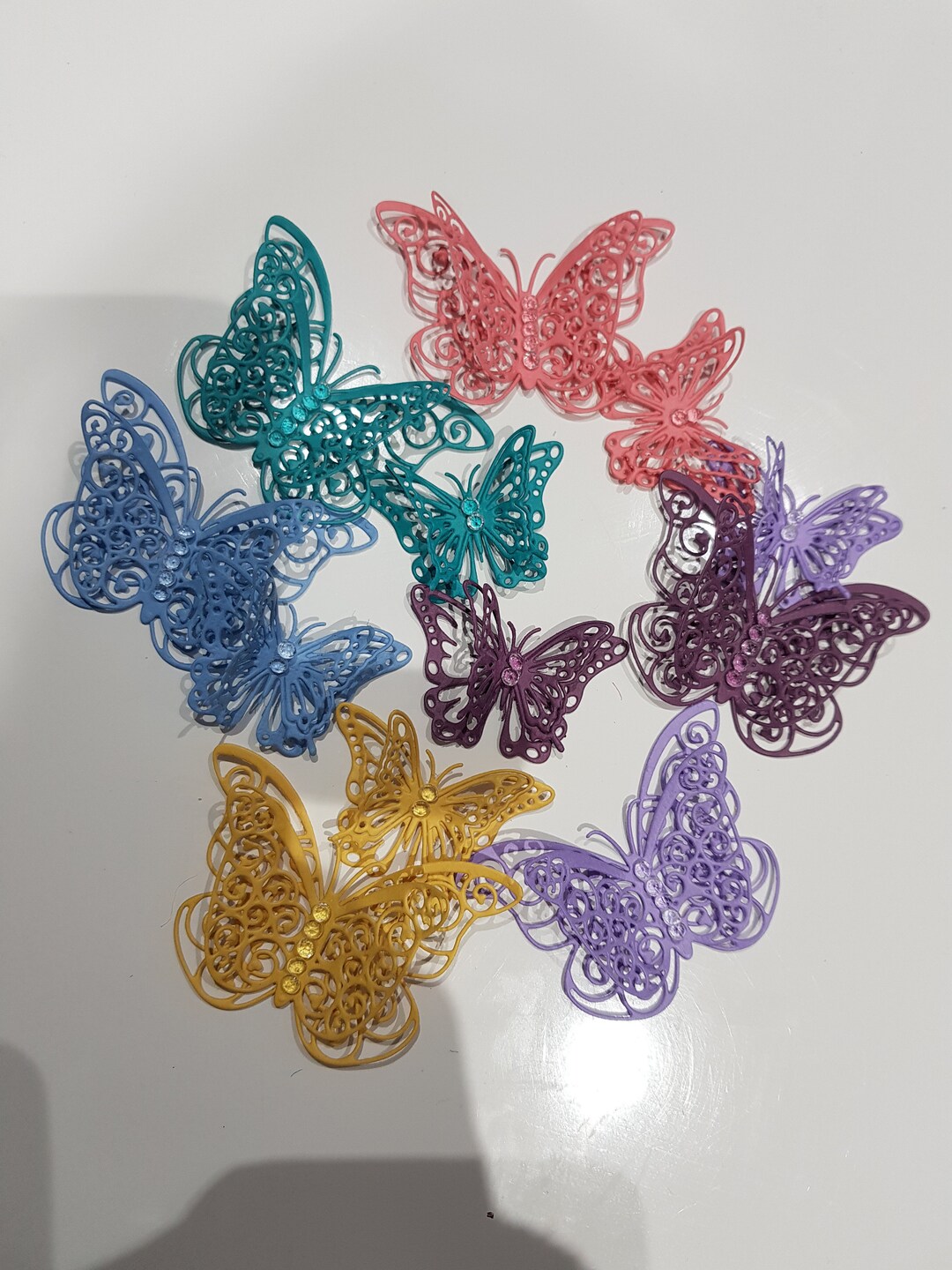 12 Handmade Double Winged Butterfly Embellishments for - Etsy