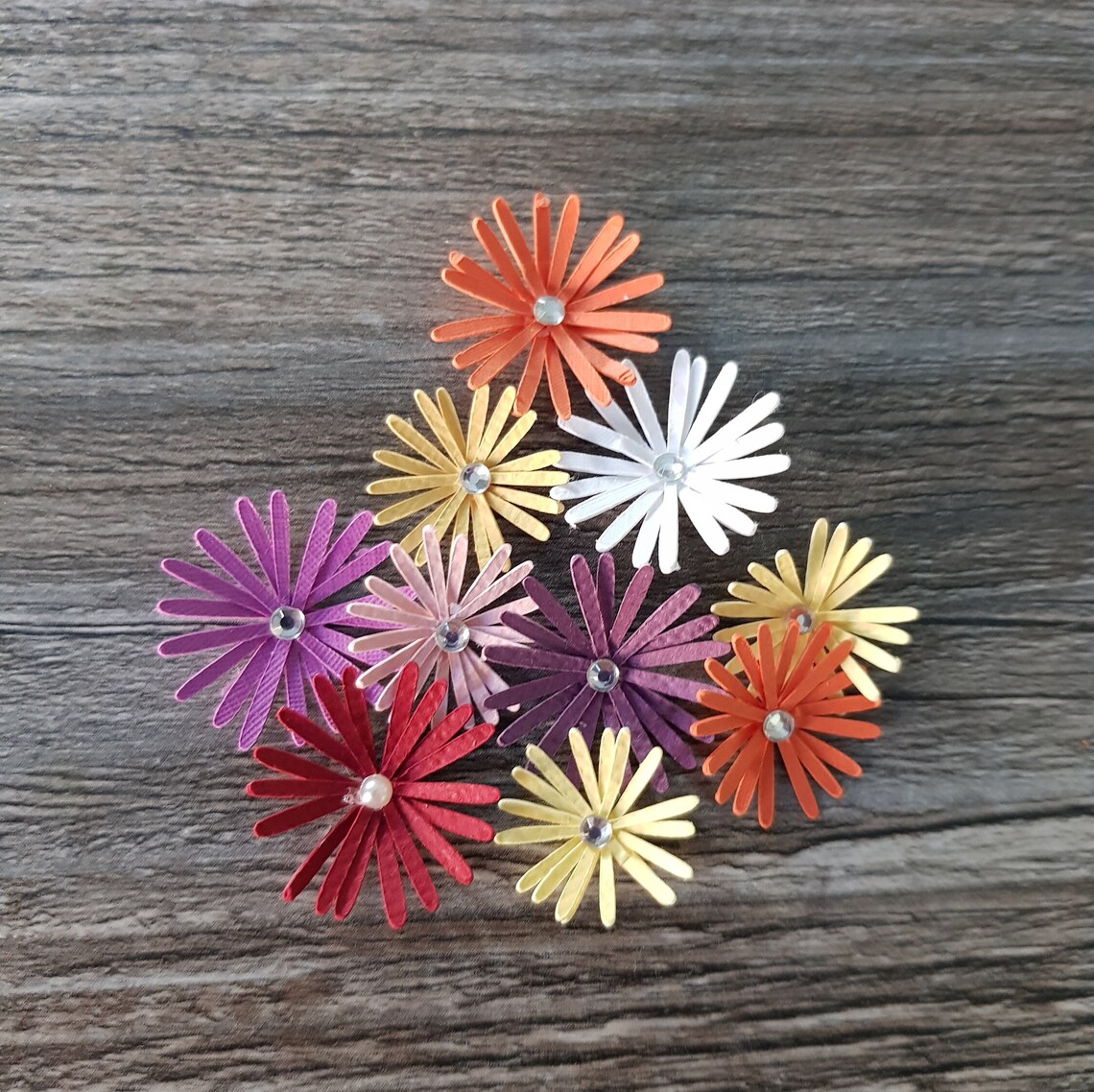 50 75 or 100 Delicate Flower Embellishments Multicoloured - Etsy