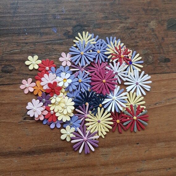 50 75 or 100 Delicate Flower Embellishments Multicoloured - Etsy