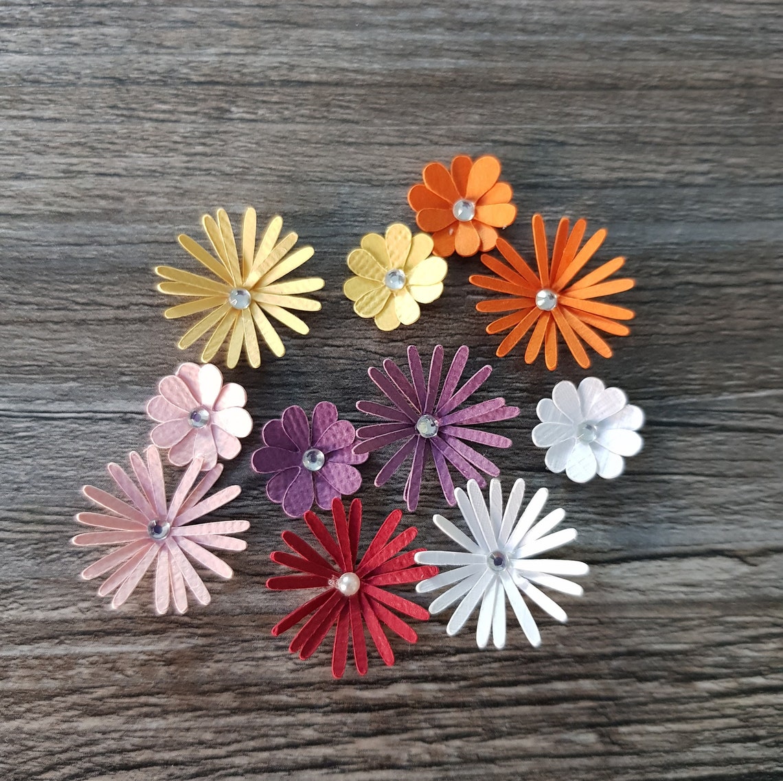 50 75 or 100 Delicate Flower Embellishments Multicoloured - Etsy