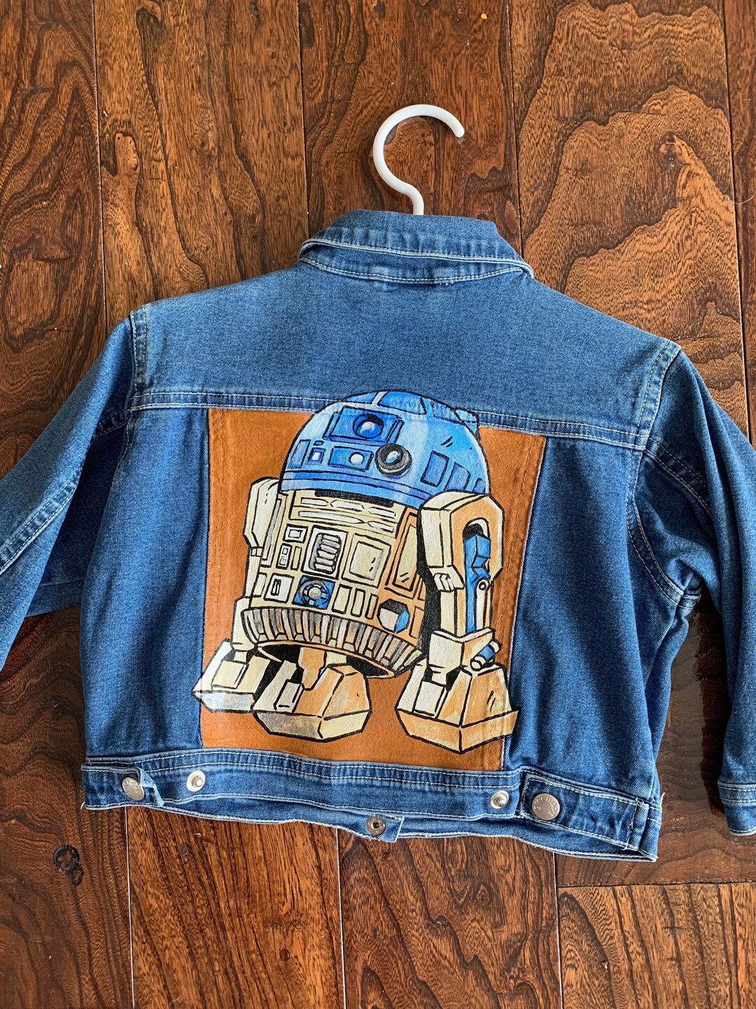 R2D2 Star Wars Hand Painted Denim Jean Jacket Toddler Size 4T Brand ...