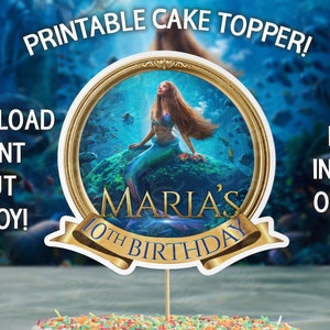 Mermaid Cake Topper, Little, Mermaids, Birthday Party Cake Topper ...