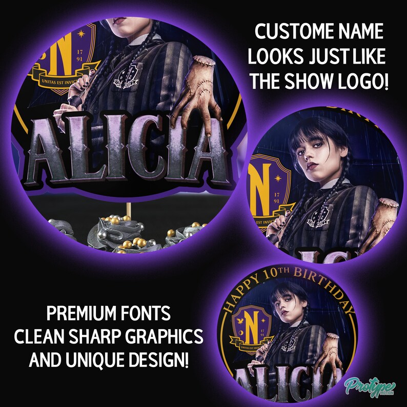 Wednesday Addams Printable Cake Topper Wednesday Addams - Etsy