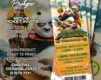 Kung Fu Panda 4 Birthday Invitation, Kung Fu Panda 4 Digital Invitation ...