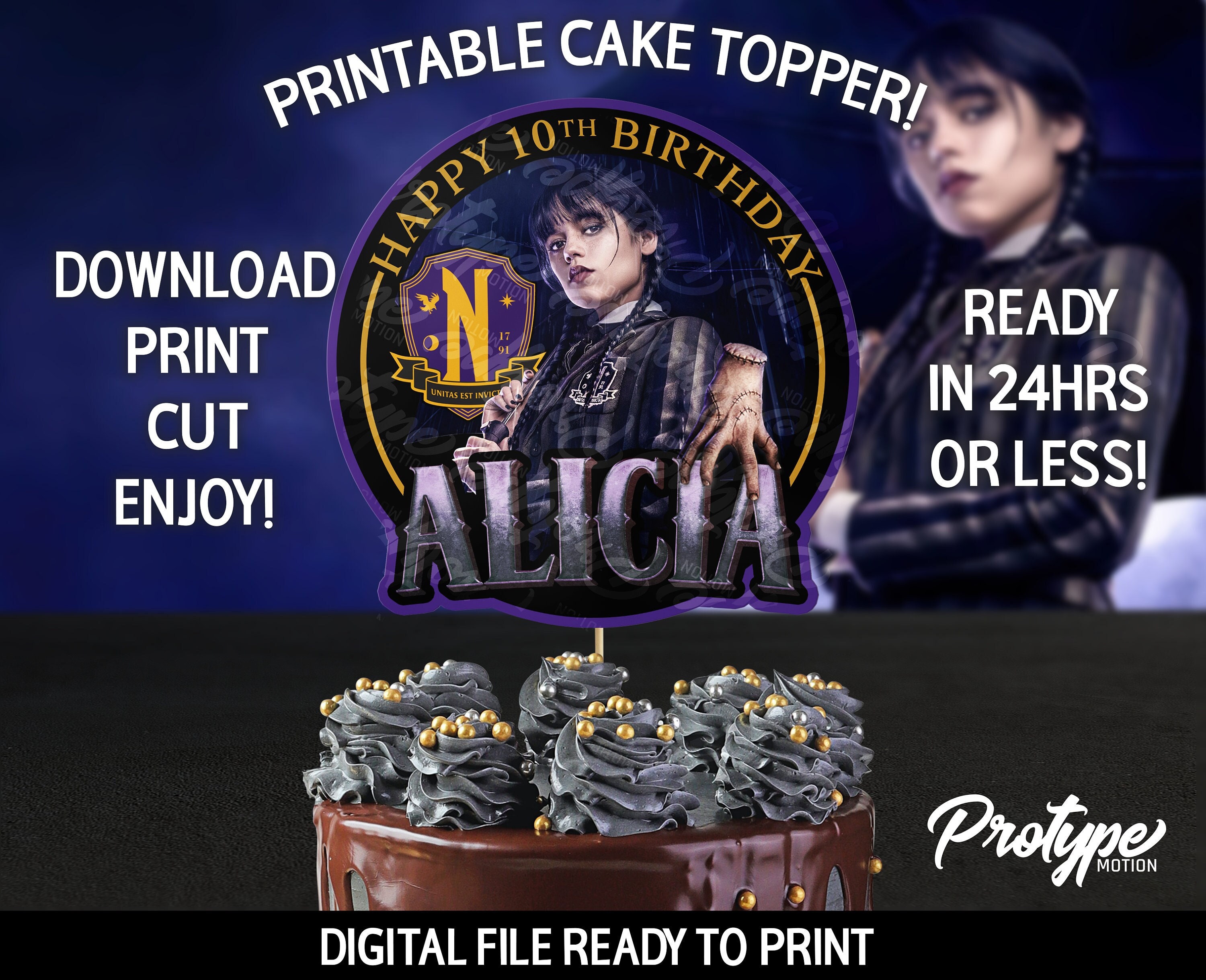 Wednesday Addams Printable Cake Topper Wednesday Addams - Etsy