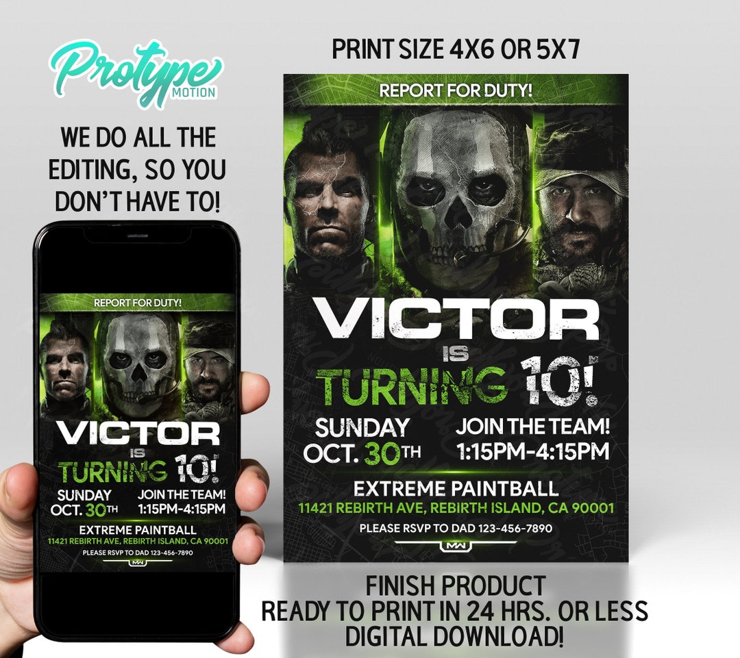 Video Game Birthday Invitation, Video Game Party Invite, Modern ...