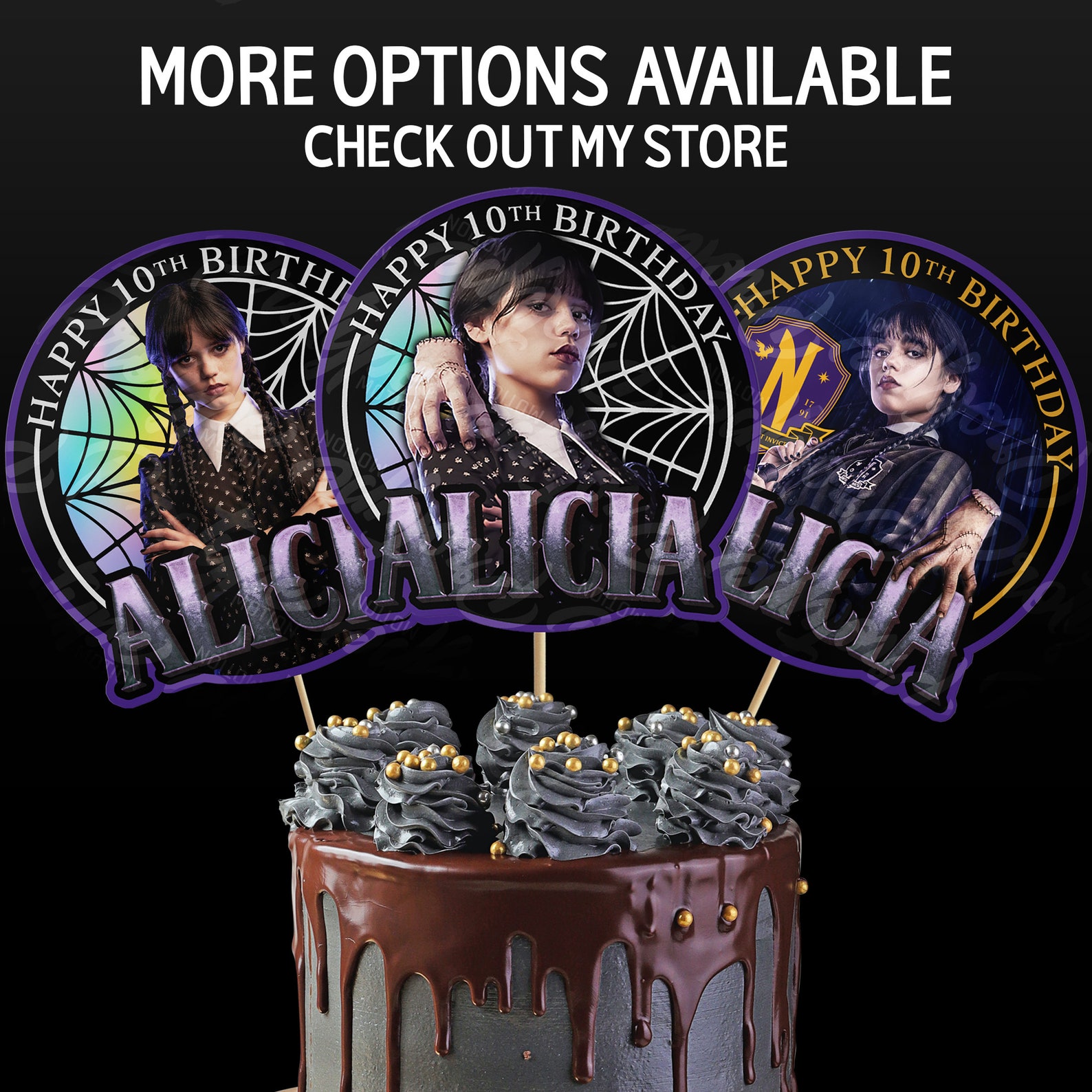 Wednesday Addams Printable Cake Topper Wednesday Addams - Etsy