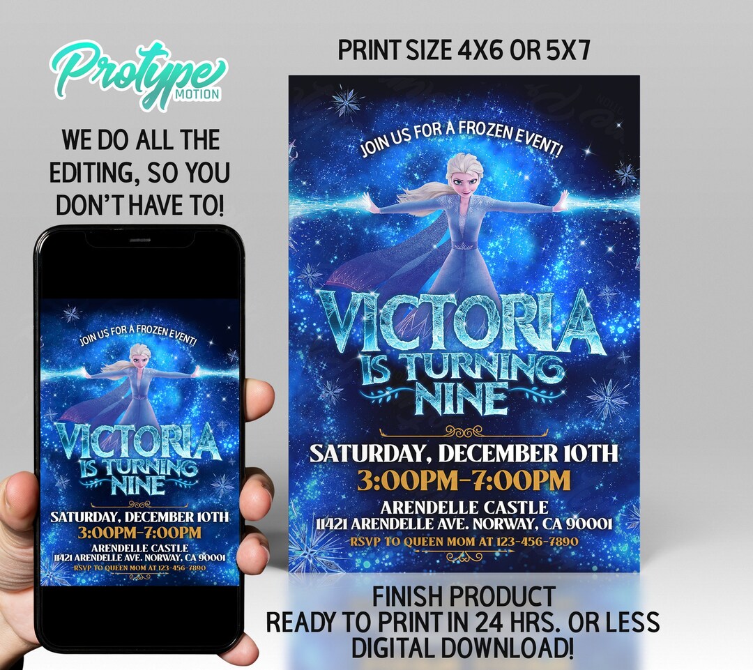 Frozen Princess Elsa Girl Birthday Invitation | Winter Snow Birthday ...