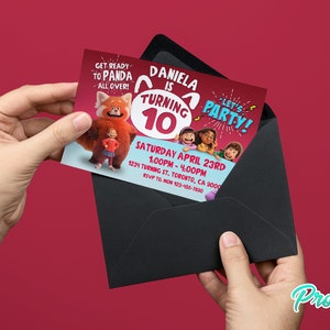 Turning, Red Birthday Invite, Personalized Turning-red, Custom Red ...