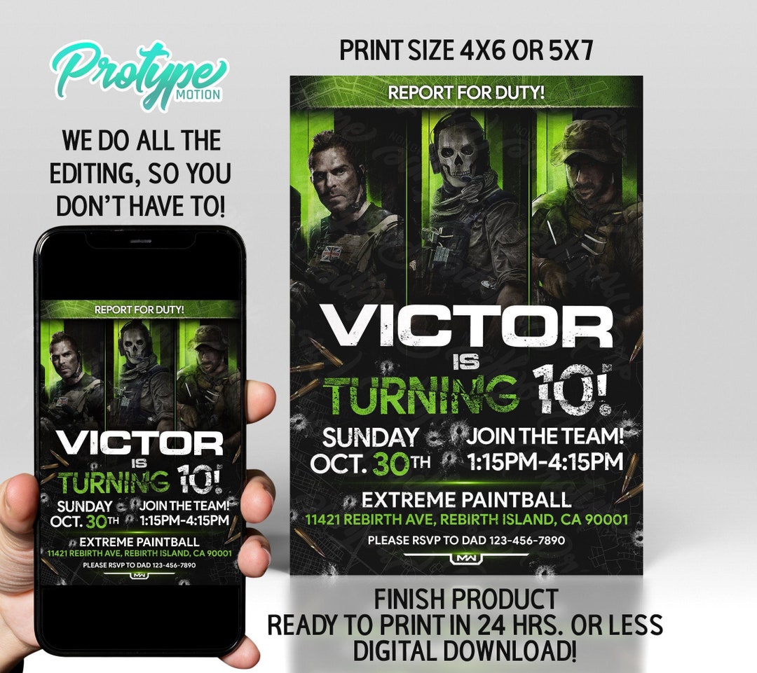 Video Game Birthday Invitation, Video Game Party Invite, Modern ...