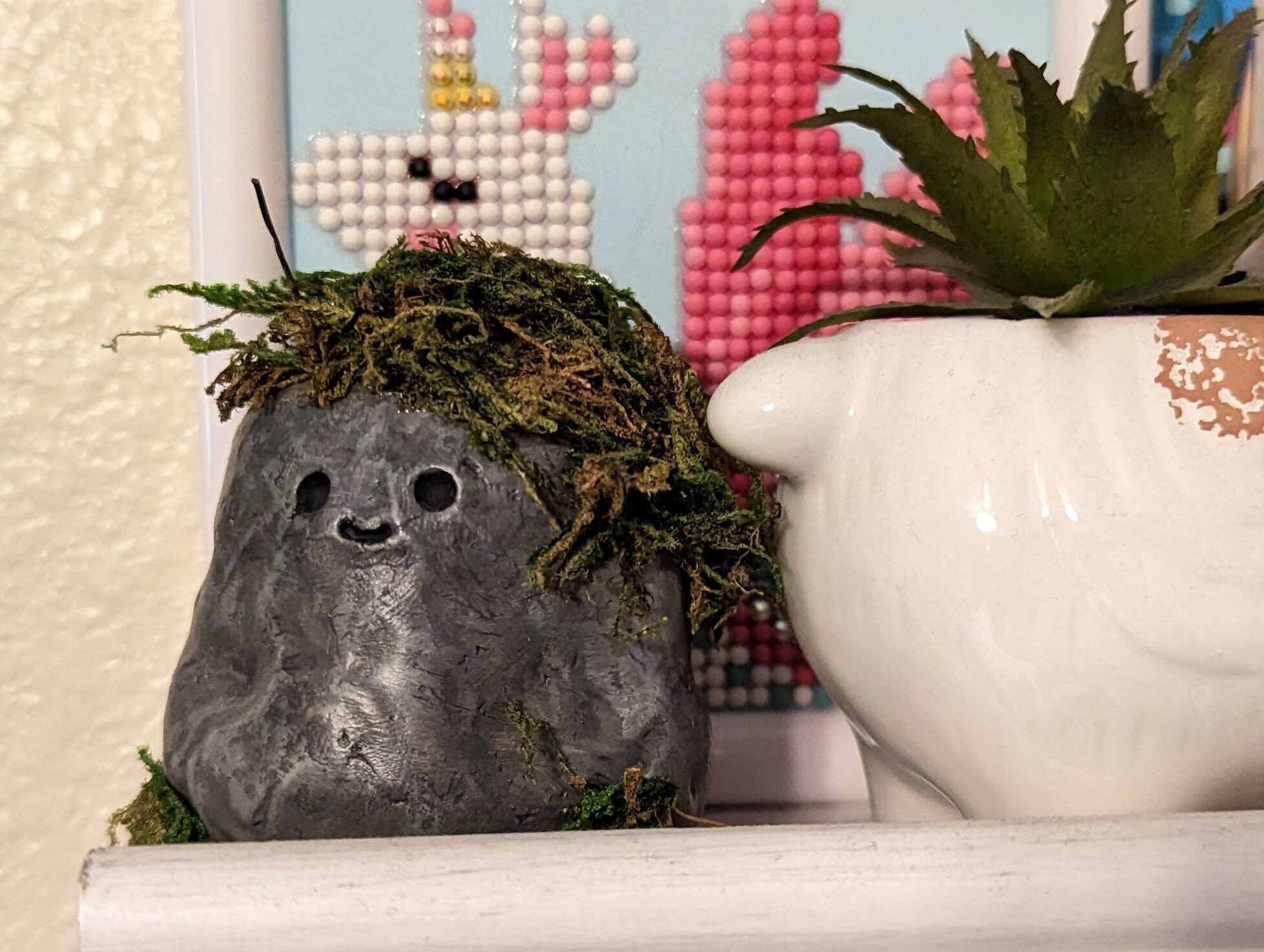 Mossy Rock Friend Cottagecore Polymer Clay Sculpture - Etsy