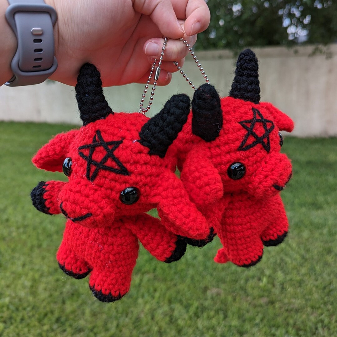 Little Baphomet Crochet Amigurumi Plush Keychain - Etsy