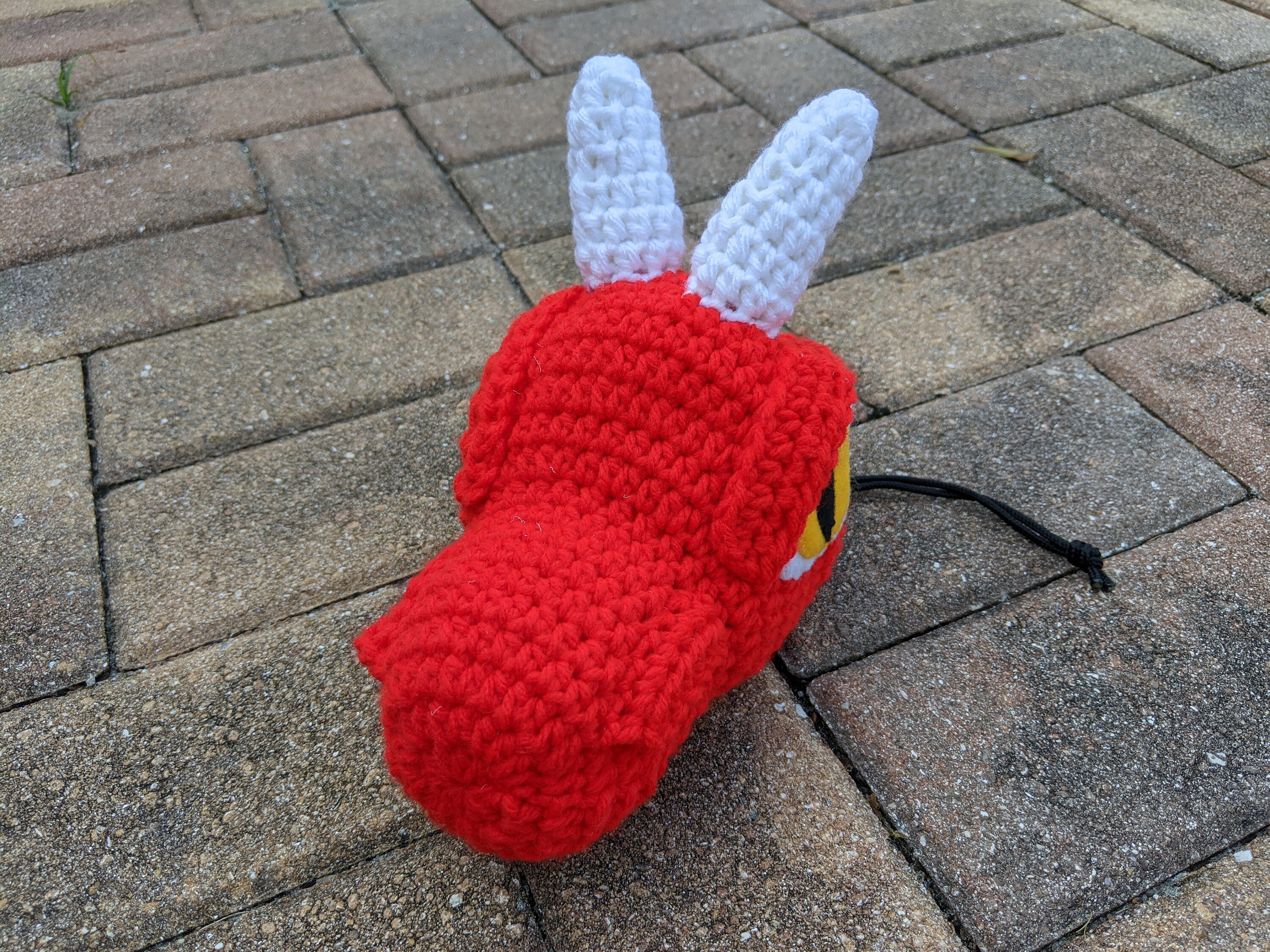 Crochet Dragon Head Drawstring Dice Bag handmade - Etsy