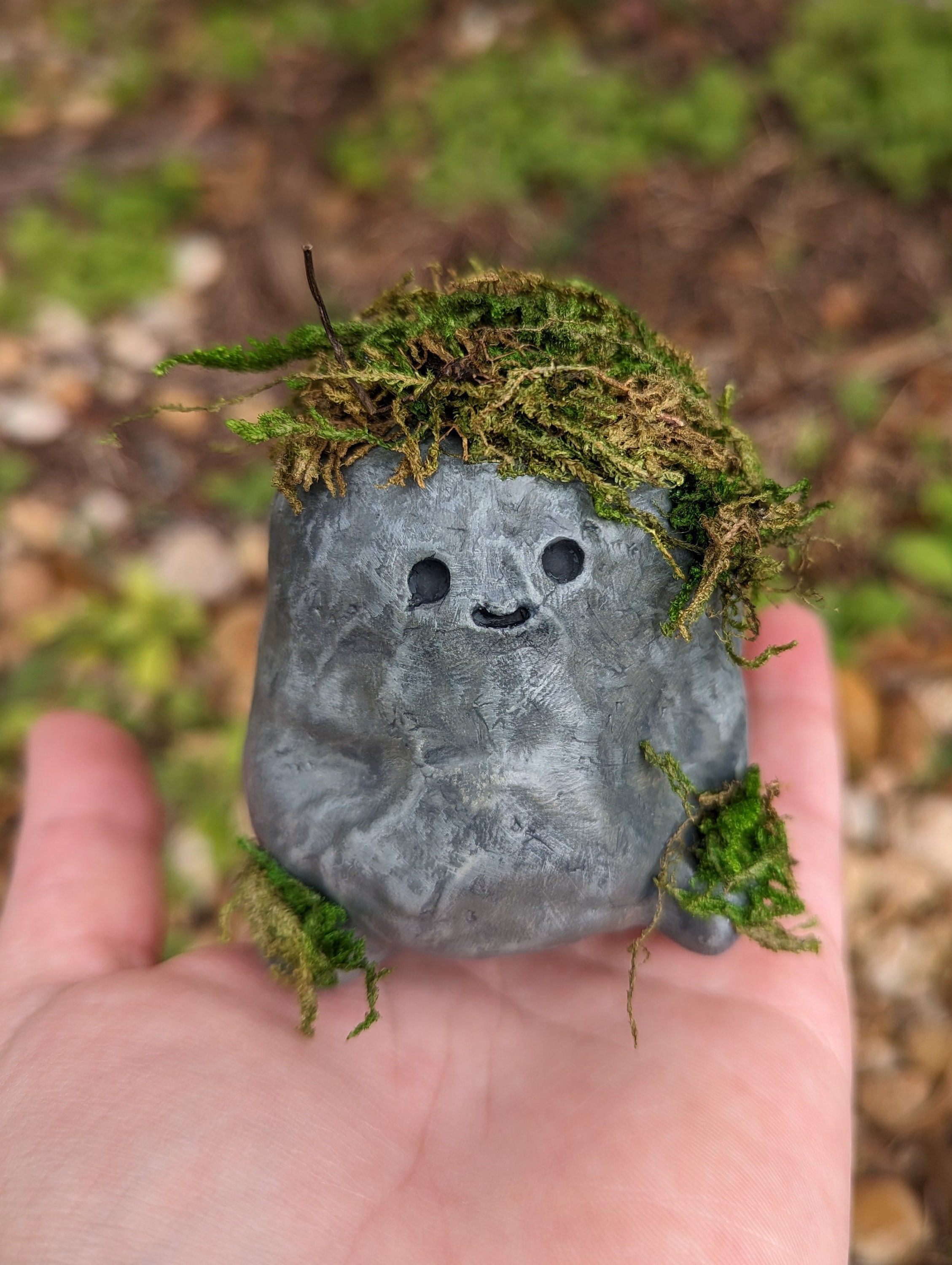 Mossy Rock Friend Cottagecore Polymer Clay Sculpture - Etsy