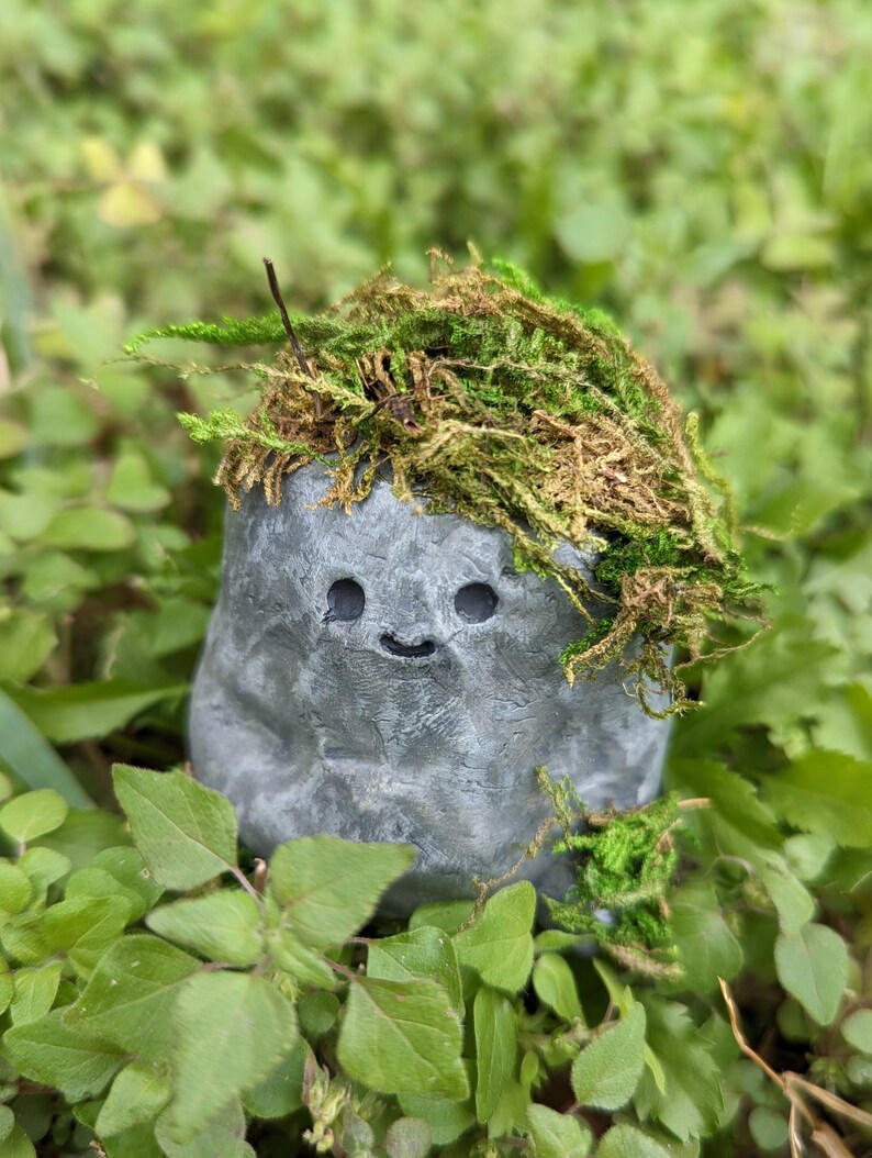 Mossy Rock Friend Cottagecore Polymer Clay Sculpture - Etsy