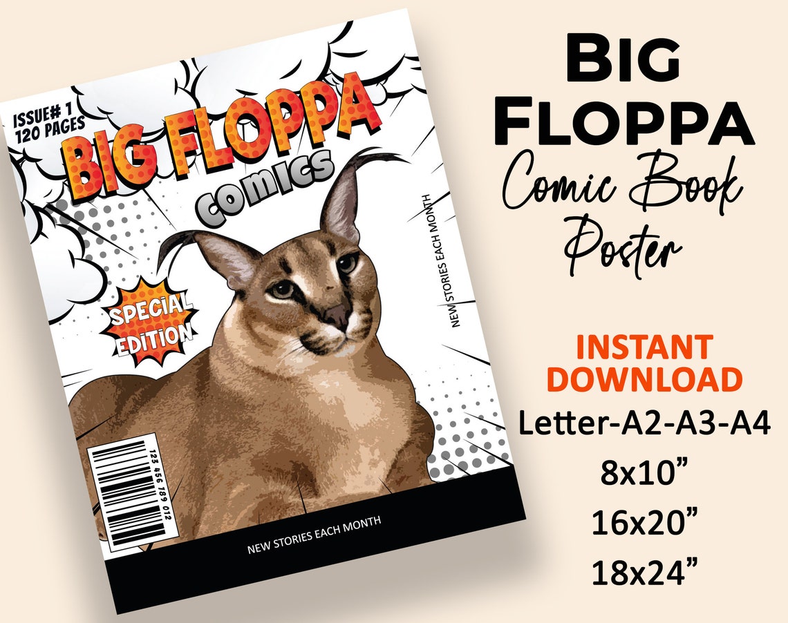 Big Floppa Poster. Big Floppa Comic Book Poster. Big Floppa - Etsy Canada