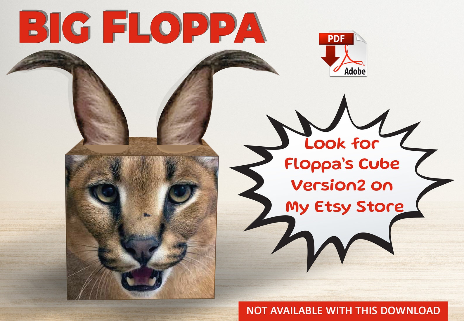 Big Floppa Box Papercraft Template Party Favor Box Gift Etsy Polska