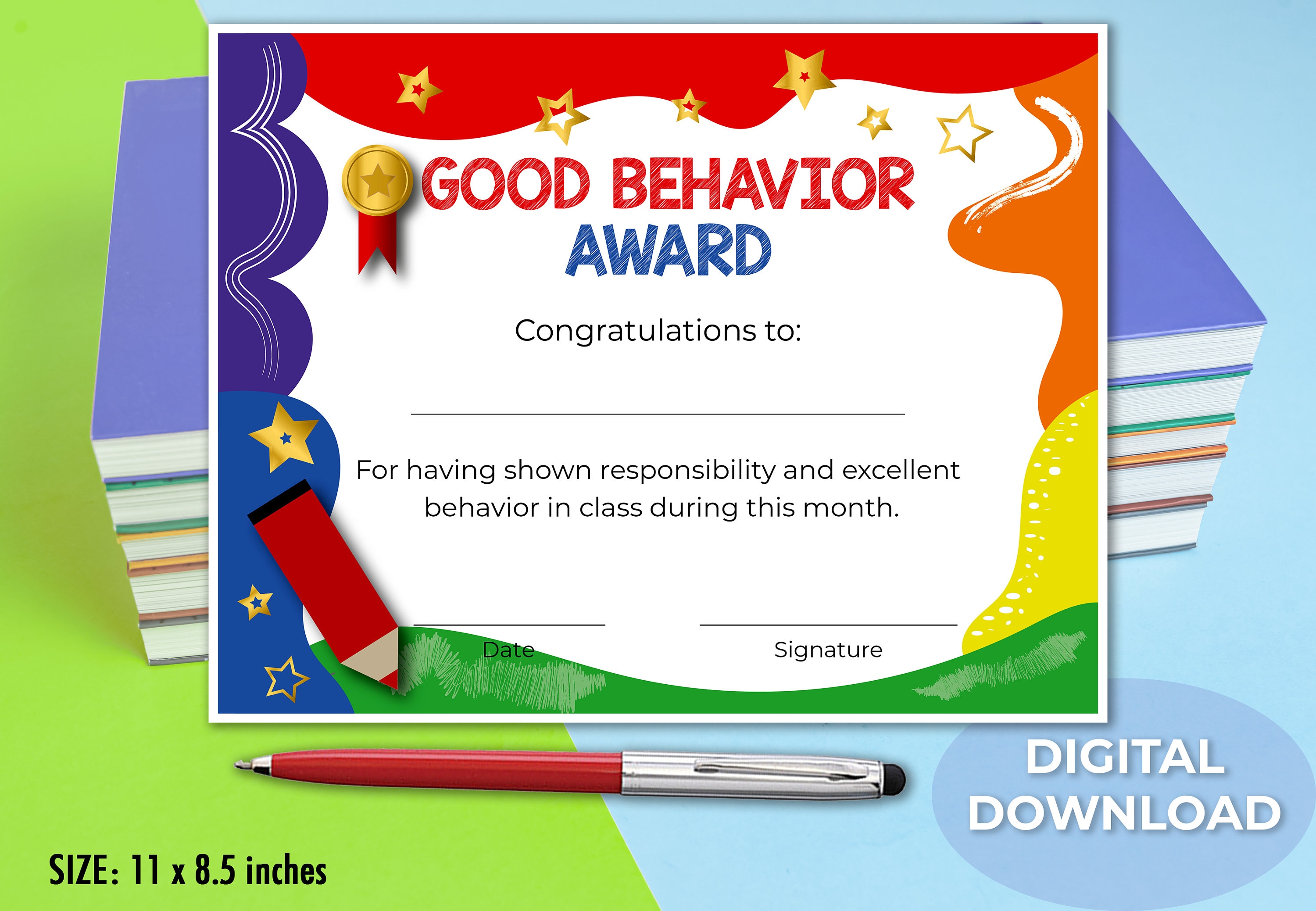 Good Behavior Award Certificate, Kids Certificate, Fill in Certificate ...