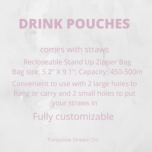 Reusable Drink Pouches With Straw / Custom Drink Pouches / Drink Pouch ...