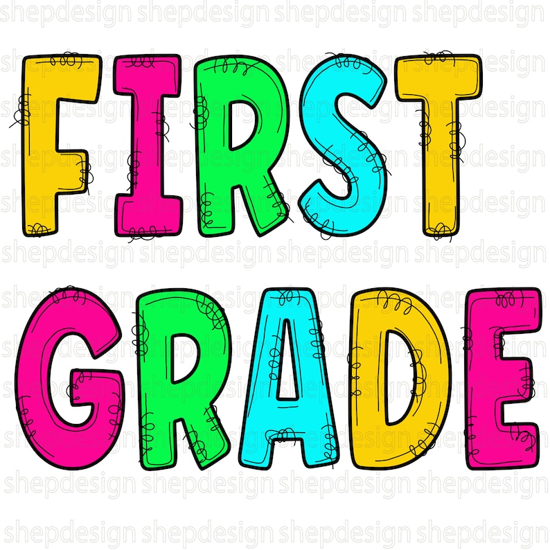 First Grade Back to School PNG, High Quality 300 DPI 1st Grade Back to ...