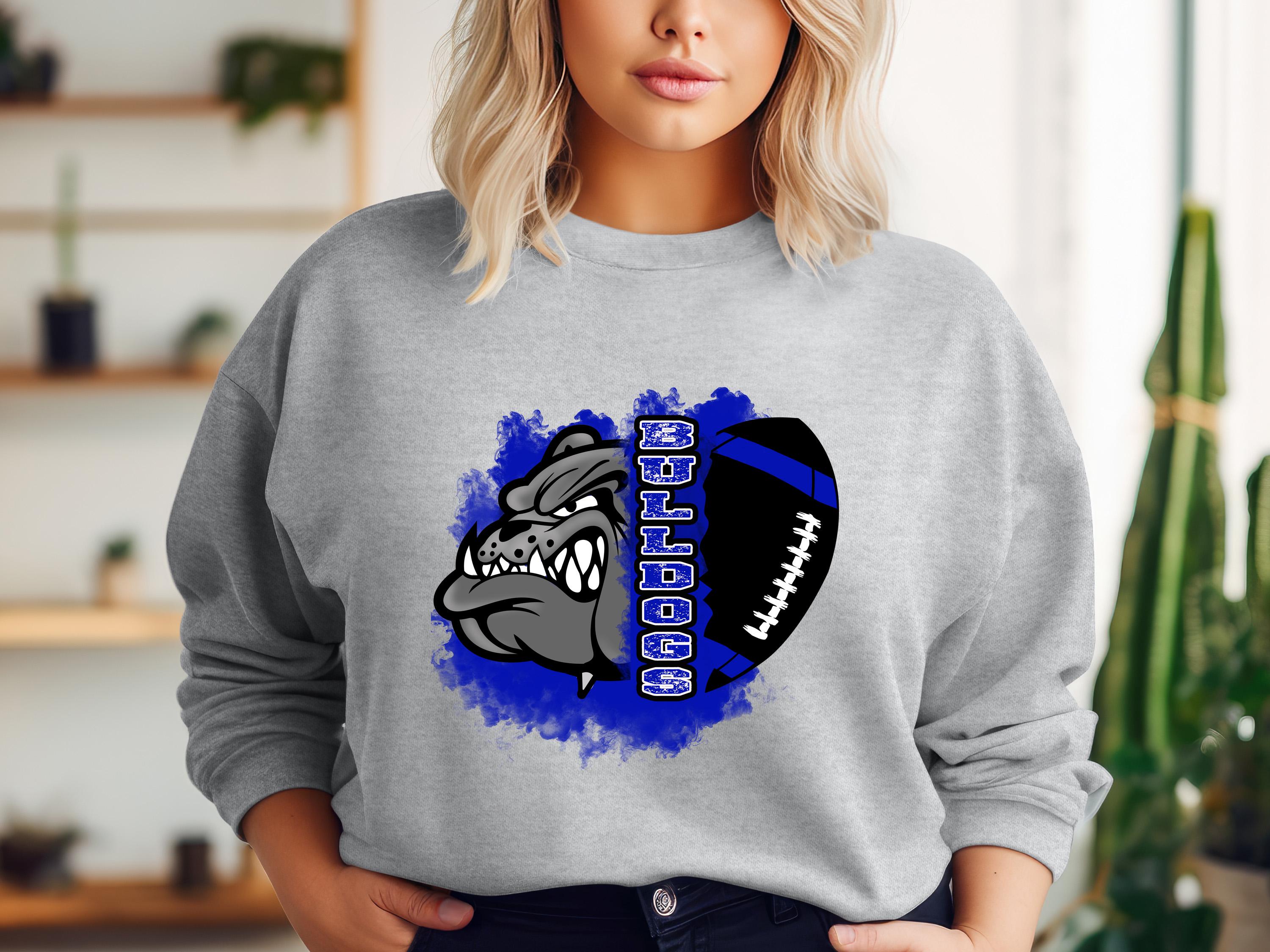 Bulldogs Football Blue PNG Digital Download for Sublimation, DTF, or ...