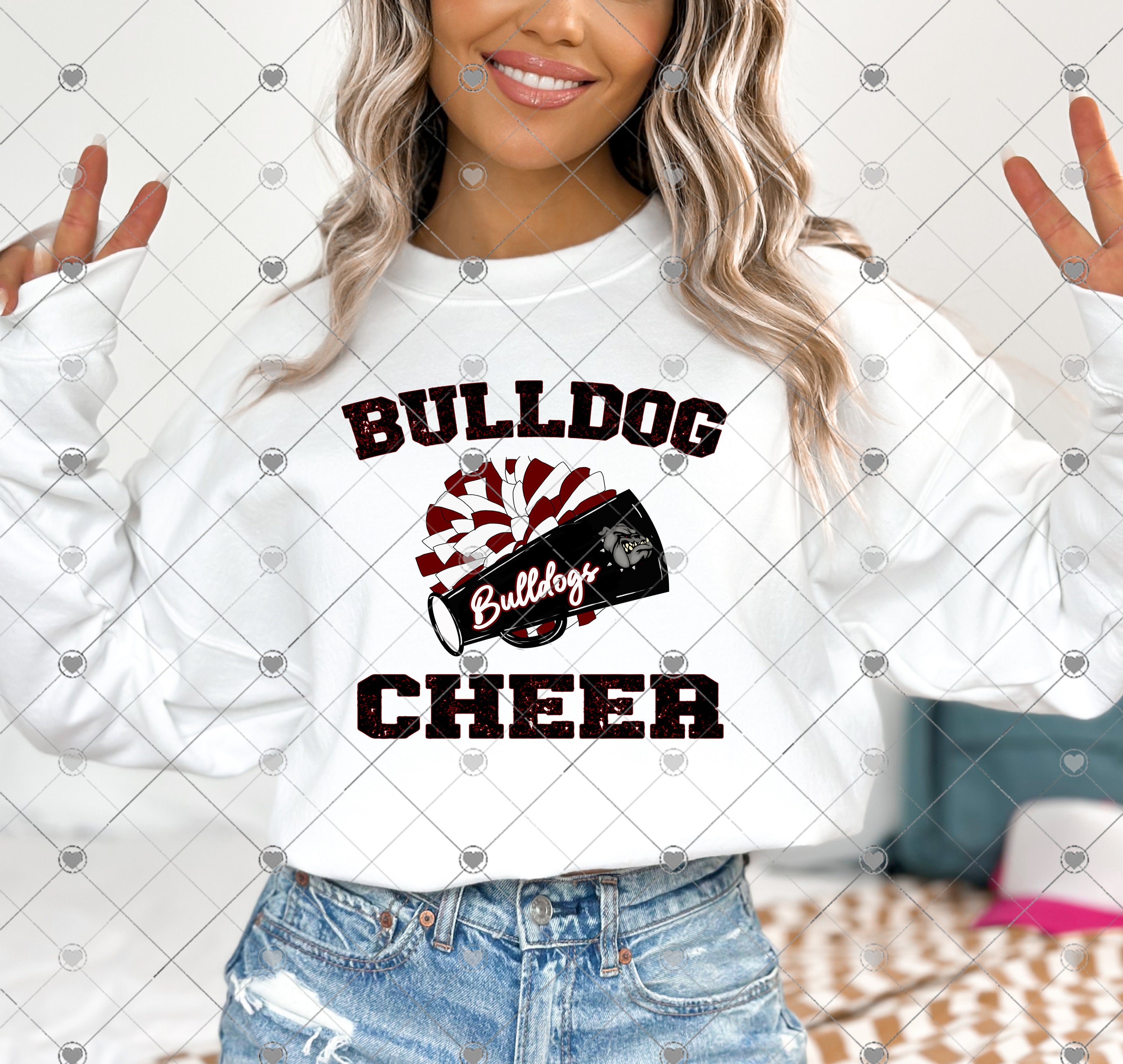 Bulldog Cheer Maroon PNG Digital Download, High Quality 300 DPI Bulldog ...