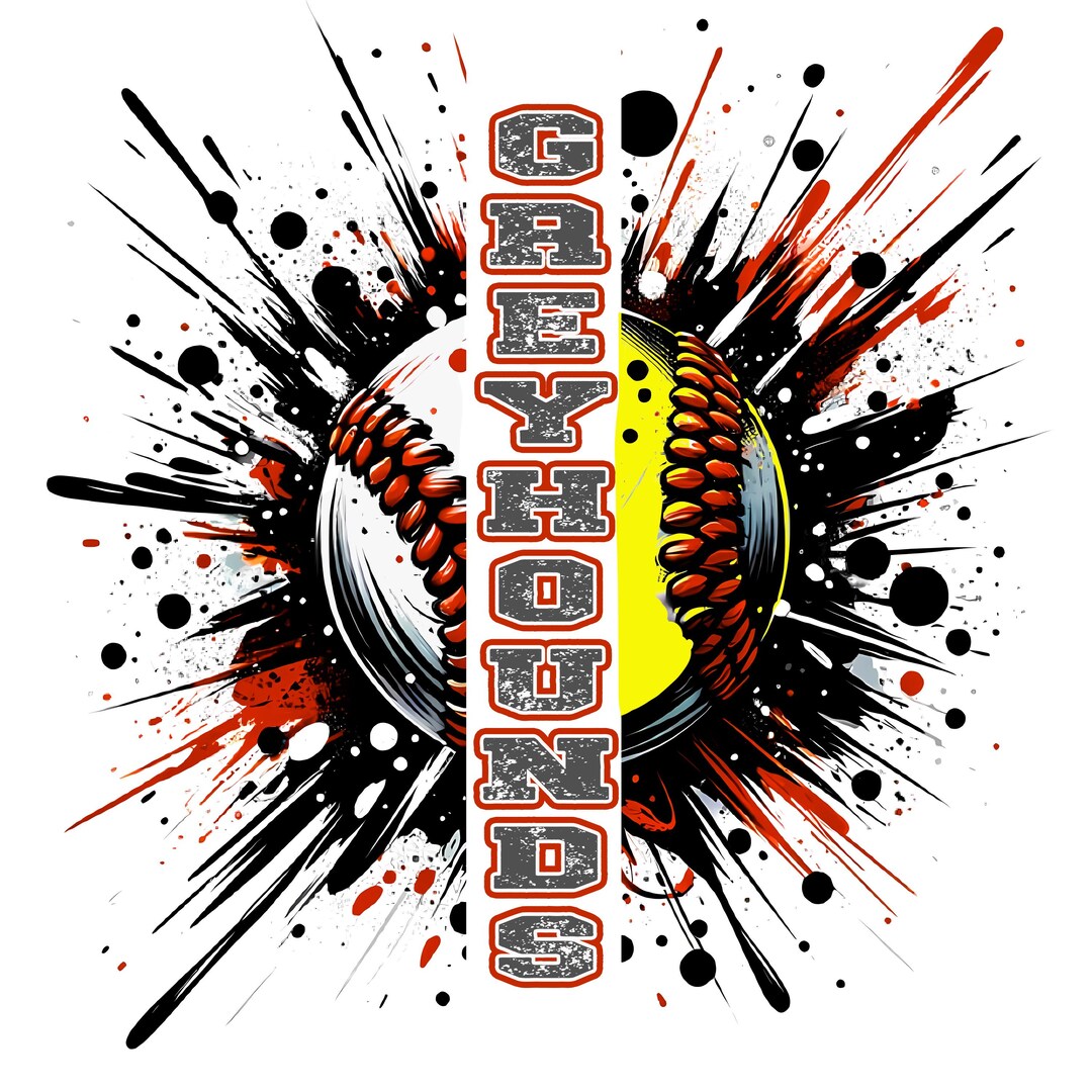 Greyhound Split Softball/baseball PNG High Quality Digital Download ...