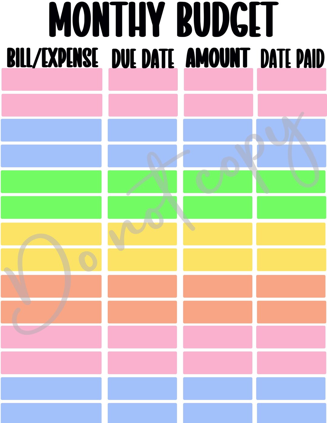 Digital Monthly Budget Tracker, Printable or Digital Monthly Budget ...