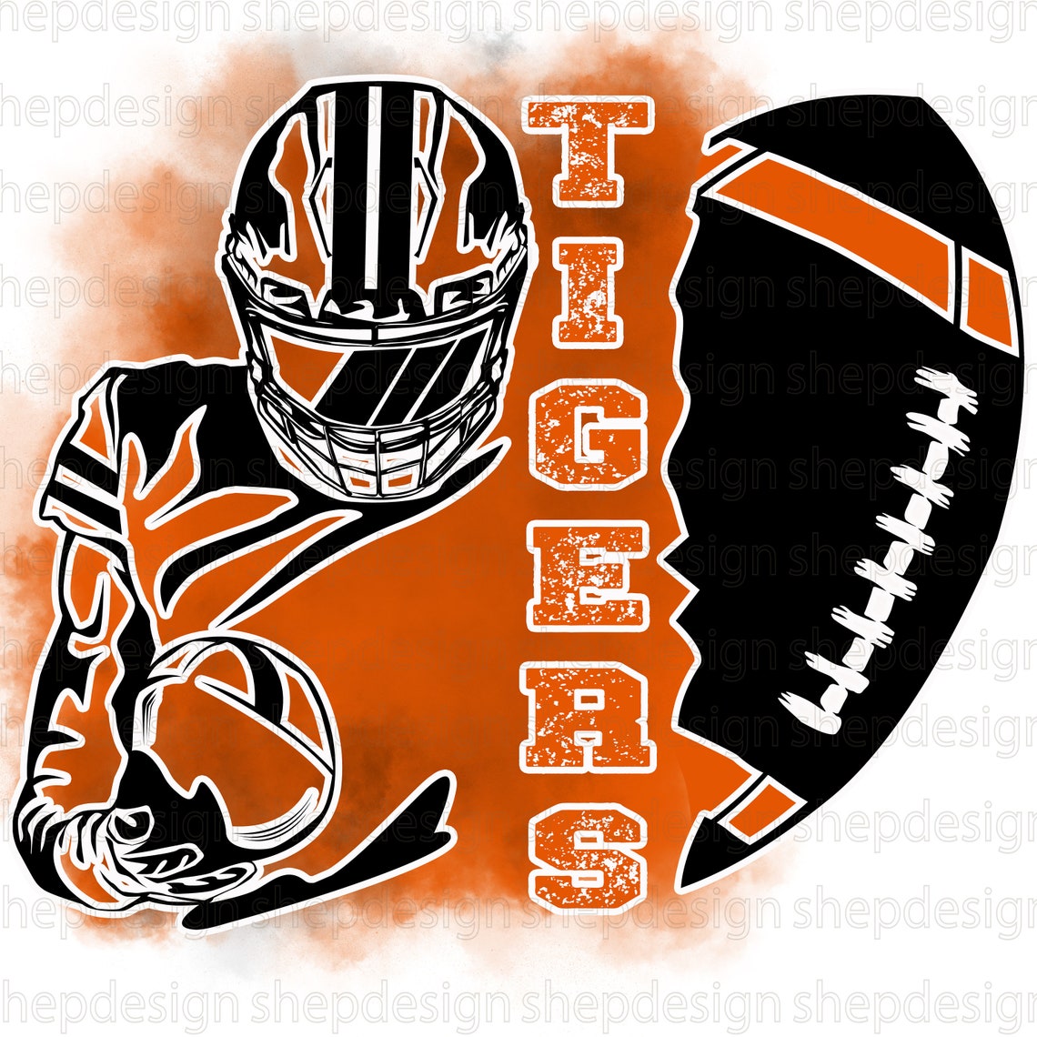 Tigers Football PNG Digital Download Graphic, High Quality 300 DPI ...