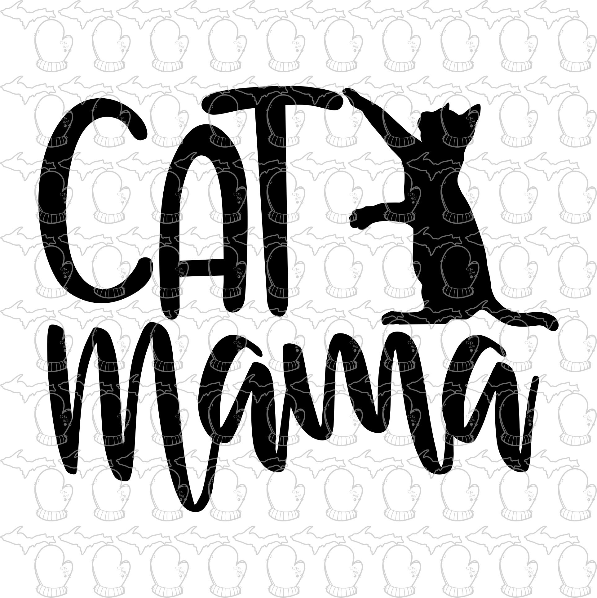 Cat Mama SVG File PDF File Vector Art Popular Funny Cat Design - Etsy