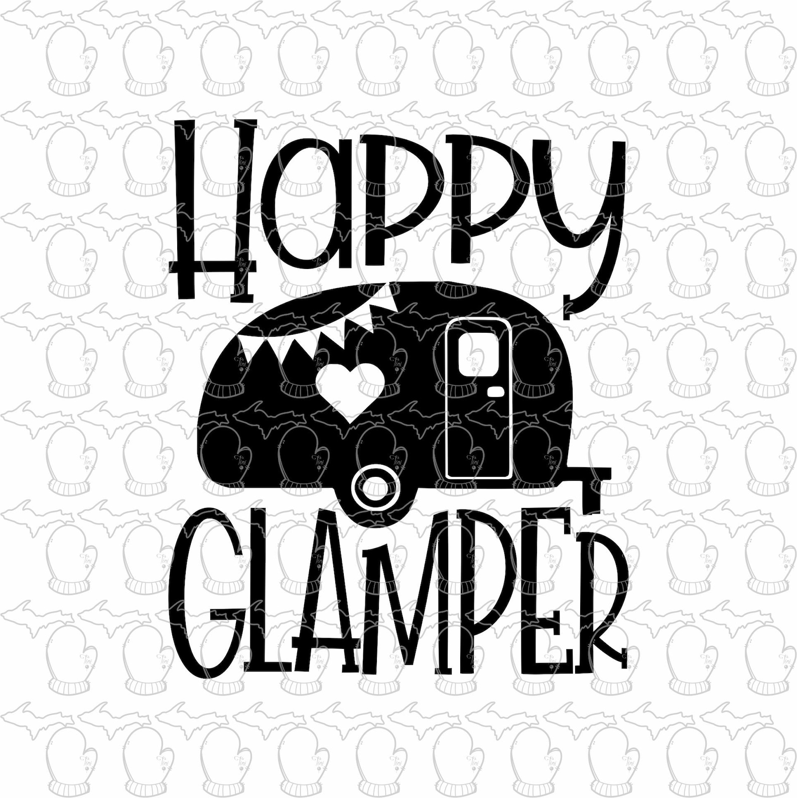 Happy Glamper Camping SVG File PDF File Vector Art - Etsy